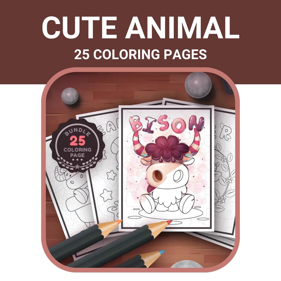 Cute Animal Coloring Book for Kids: Fun and Educational Animal Cartoons ...