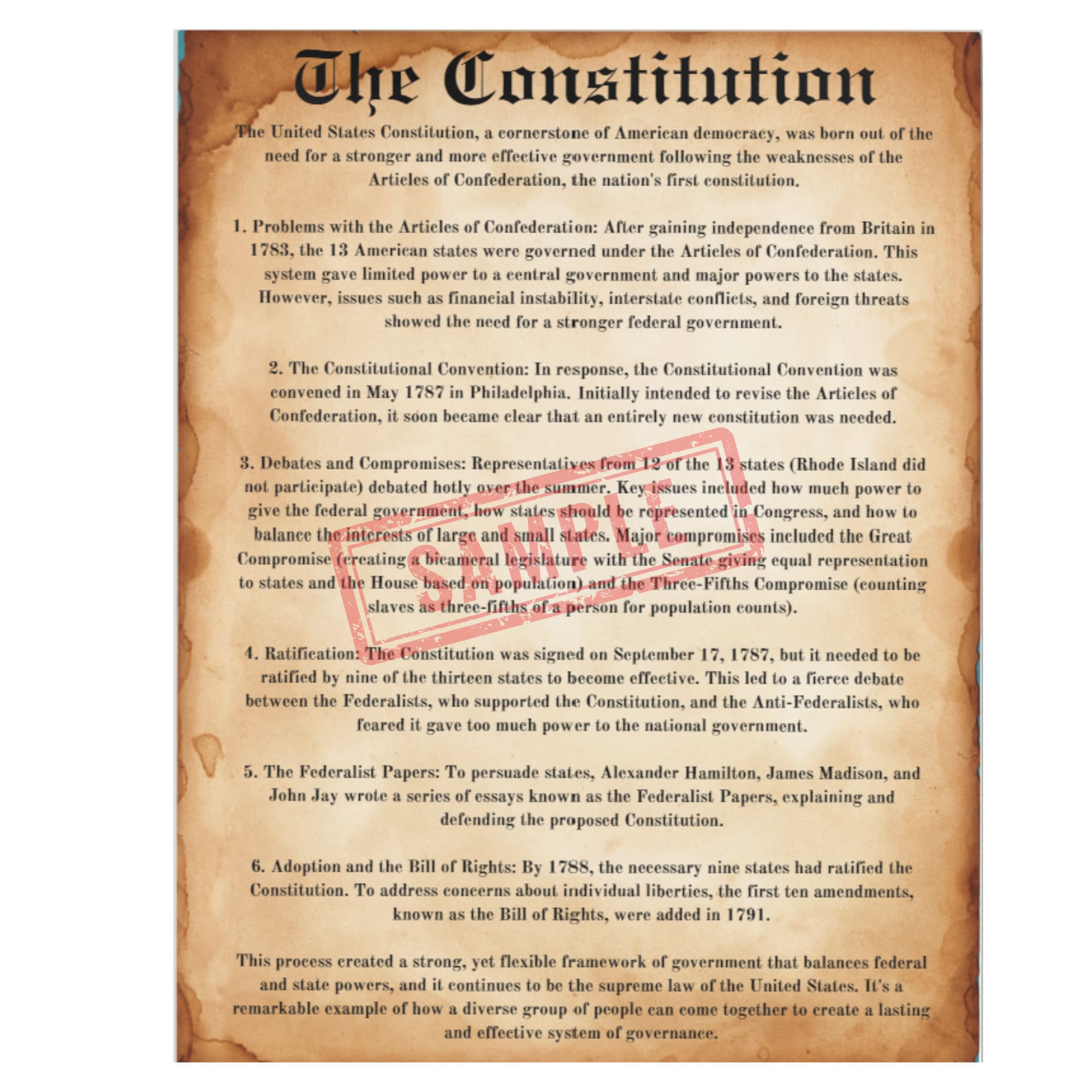 The US Constitution Printable, Digital Download, the Constitution ...