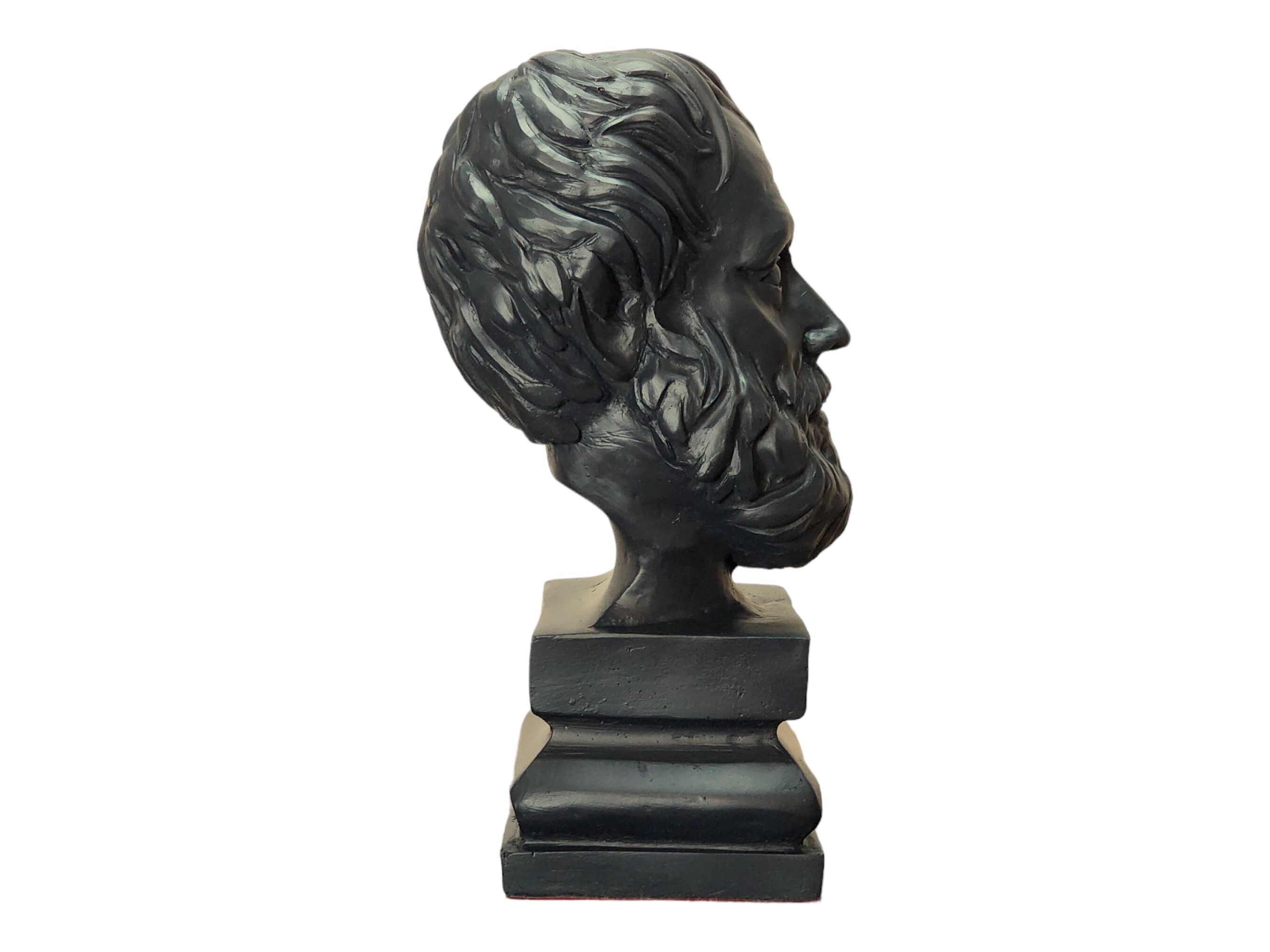 Solid 11" Aristotle Bust Black Statue, Greek Philosopher Sculpture ...