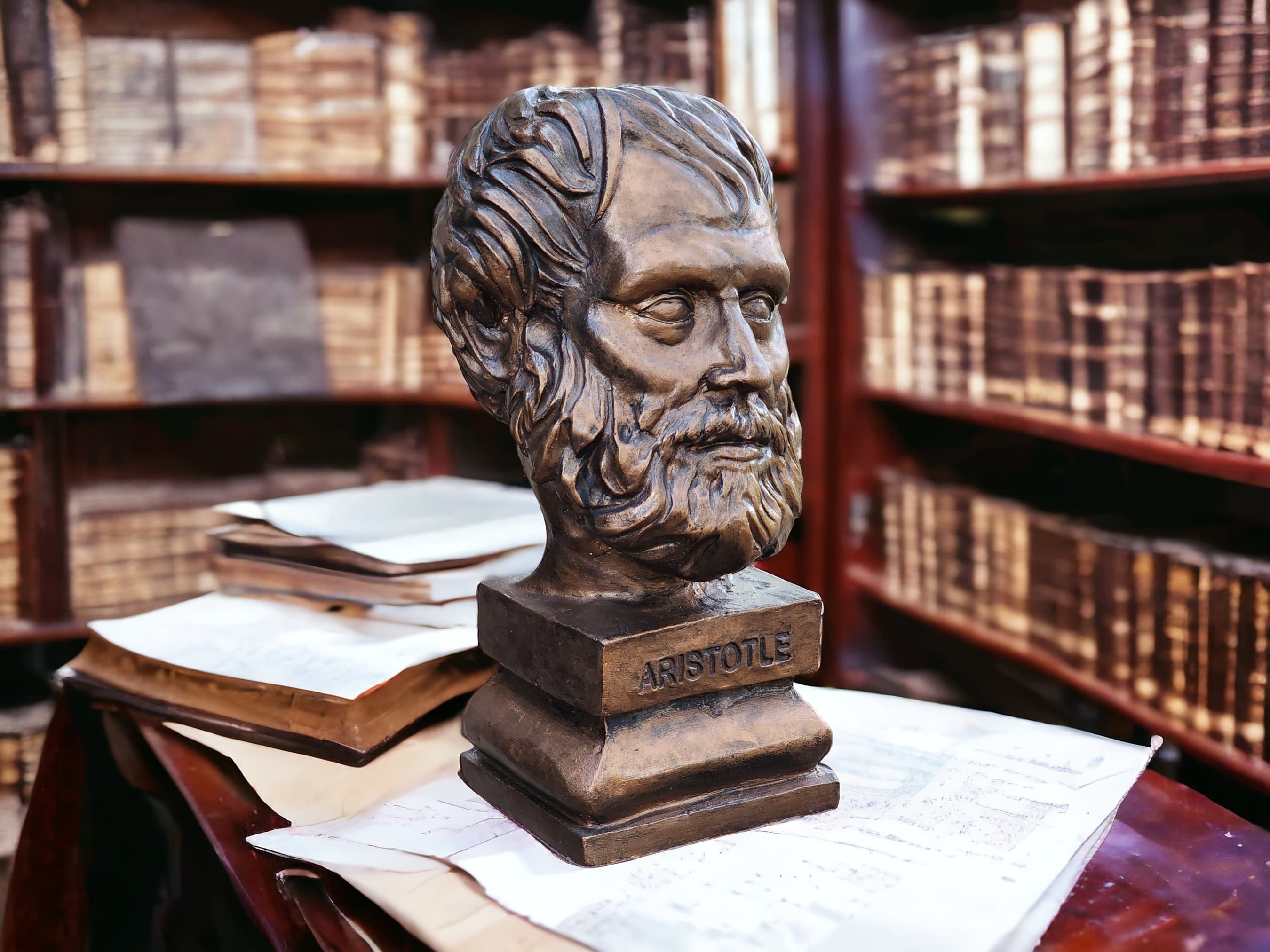 Solid 11 Aristotle Bust Statue, Greek Philosopher Sculpture, Bronze Bust, Home Decor, Gifts ...