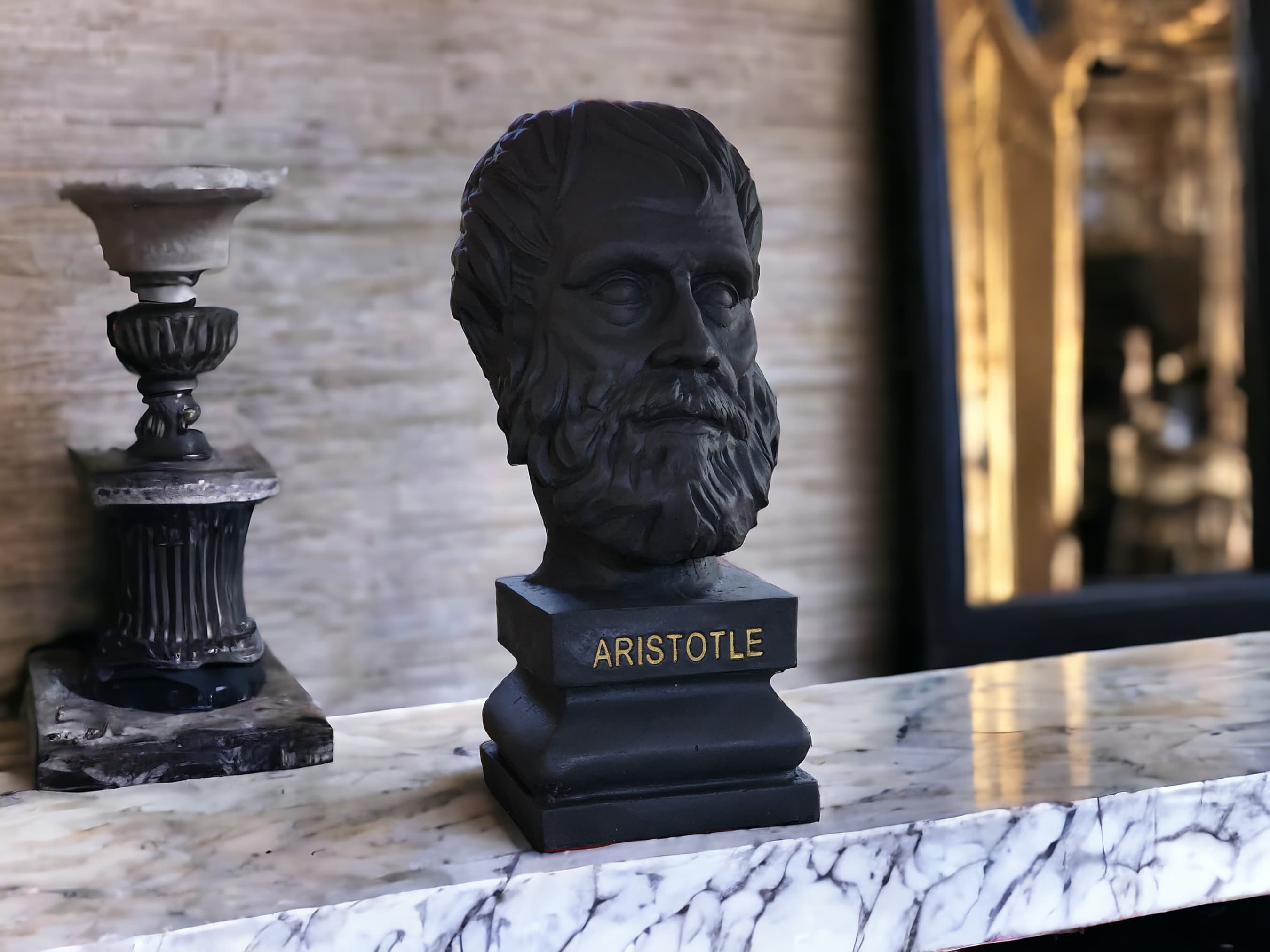 Solid 11" Aristotle Bust Black Statue, Greek Philosopher Sculpture, Aristotle Sculpture, Home ...