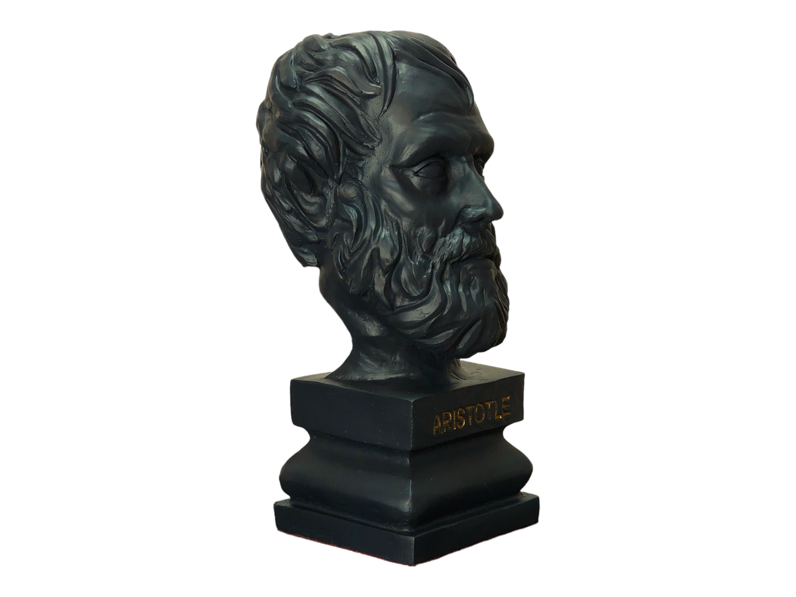 Solid 11" Aristotle Bust Black Statue, Greek Philosopher Sculpture ...