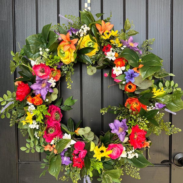 Spring Wreaths for Front Door Outdoor - Etsy