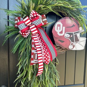 University of Oklahoma Sooners Fan Wreath, Sports Themed Door Decor ...
