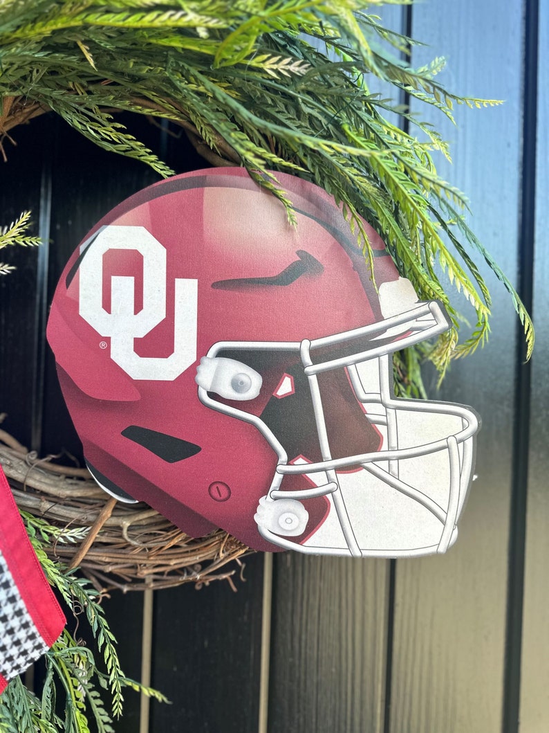 University of Oklahoma Sooners Fan Wreath, Sports Themed Door Decor ...