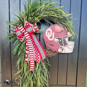 University of Oklahoma Sooners Fan Wreath, Sports Themed Door Decor ...