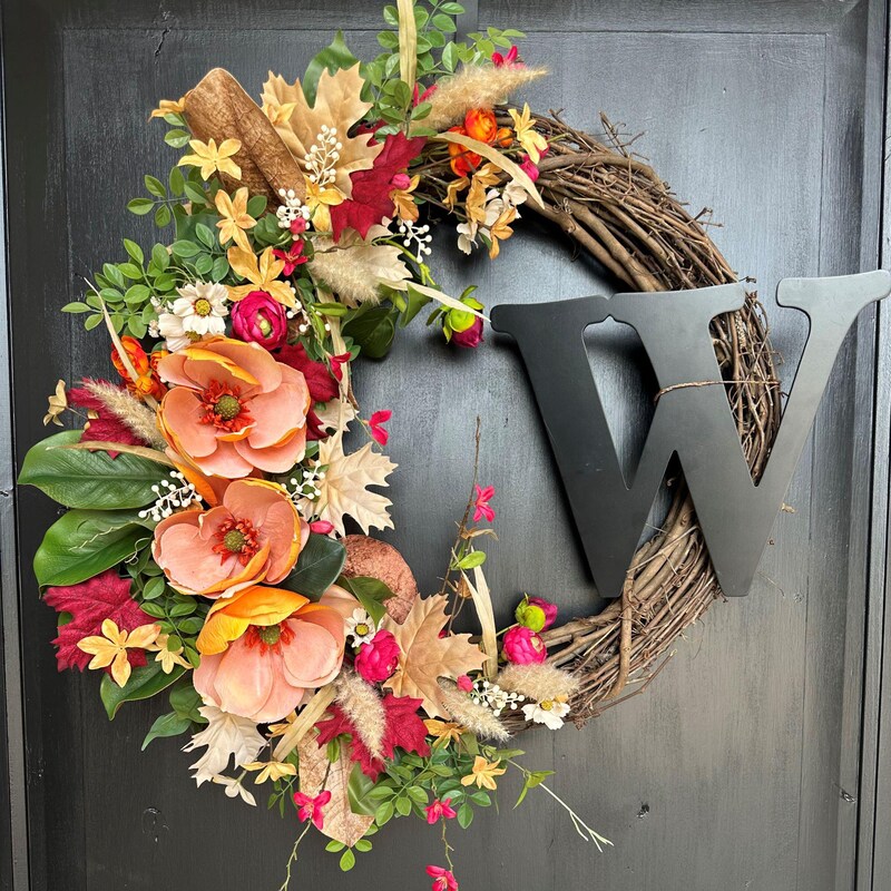 Fall Monogram Wreath - Etsy