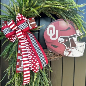 University of Oklahoma Sooners Fan Wreath, Sports Themed Door Decor ...