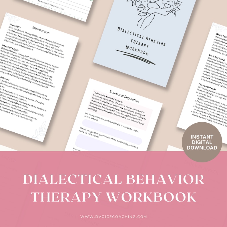 Dialectical Behavior Therapy (DBT) Instant Digital Download Workbook - Etsy