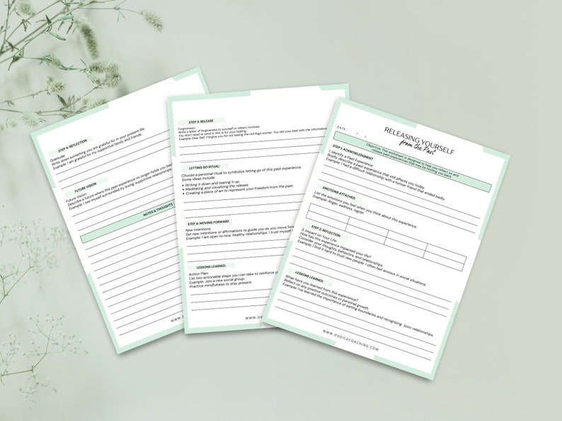 Releasing Yourself From the Past Worksheet - Etsy