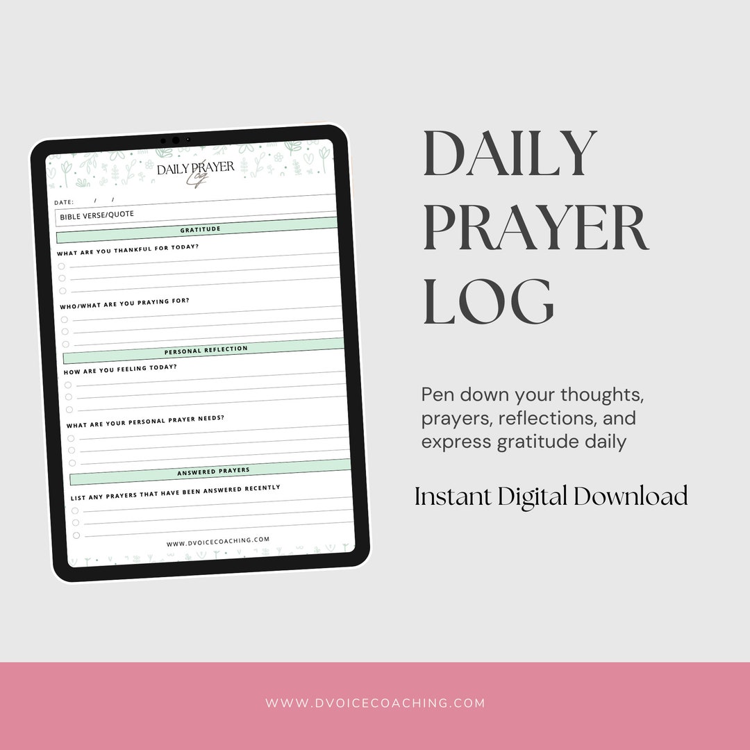 Daily Prayer Log Instant Digital Download Planner - Etsy