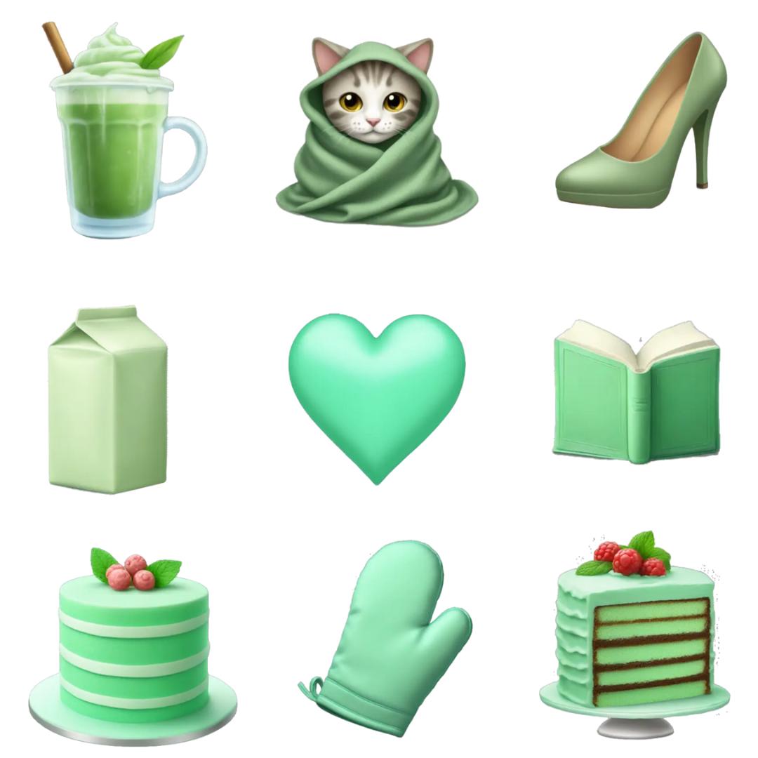 220 Green Digital Emoji Stickers | Digital PNG Emoji Pack for Telegram ...