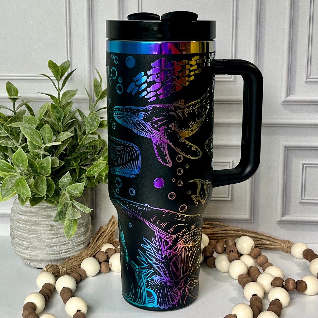 40 Oz Tumbler Whales Whale Ocean Sea Life Coral Customized Laser ...