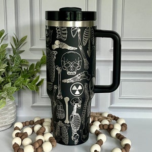 40 Oz Tumbler Radiology X Ray Tech Skeleton Skull Handle Straw ...