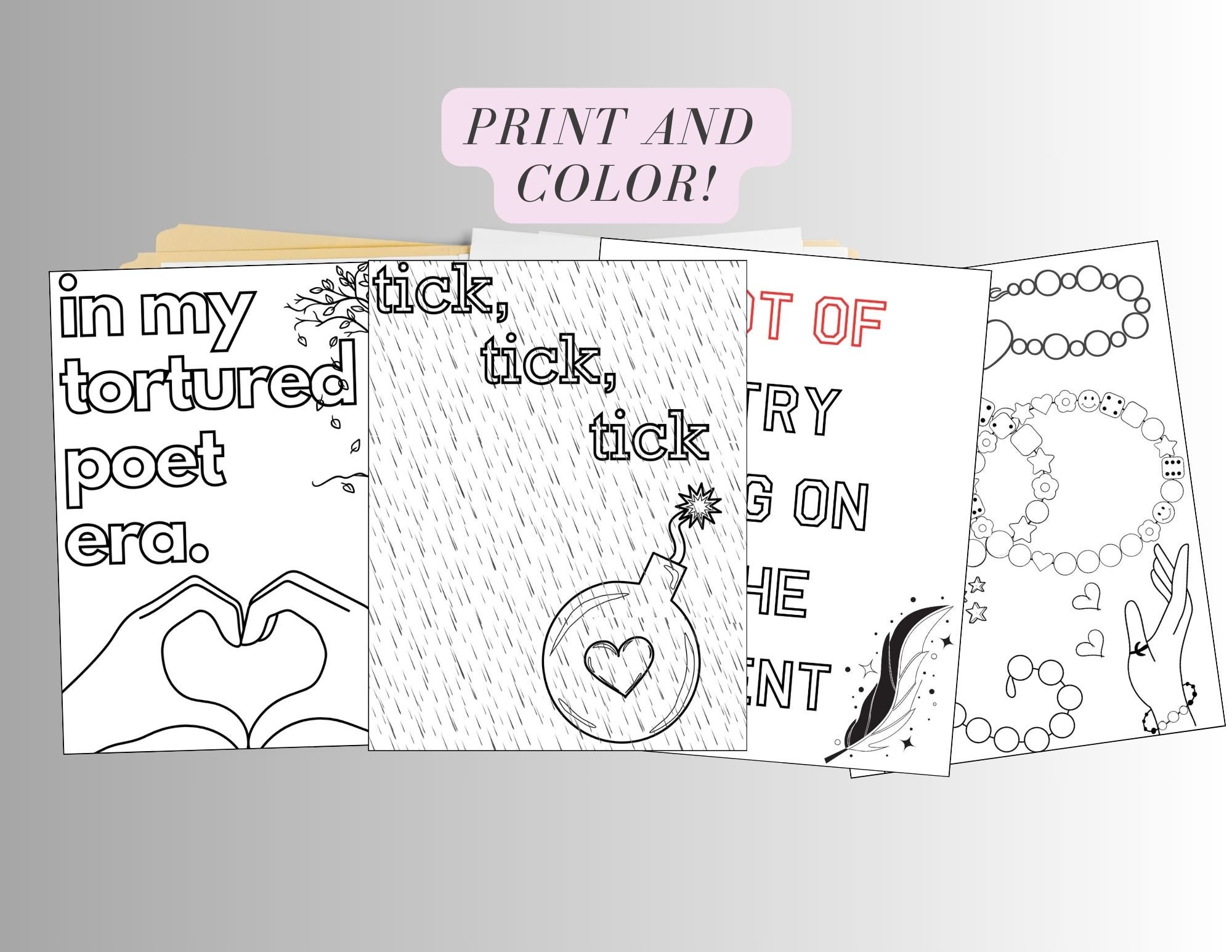 TTPD Coloring Pages (10) | Taylor Swift Listening Party (printable ...