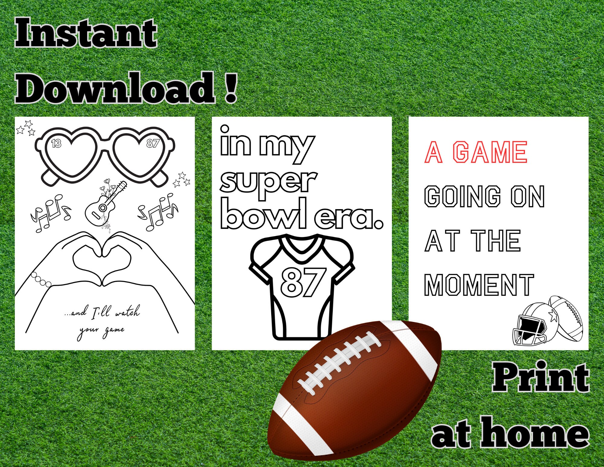 Taylor Swift swiftie Bowl super Bowl Party coloring Page INSTANT ...