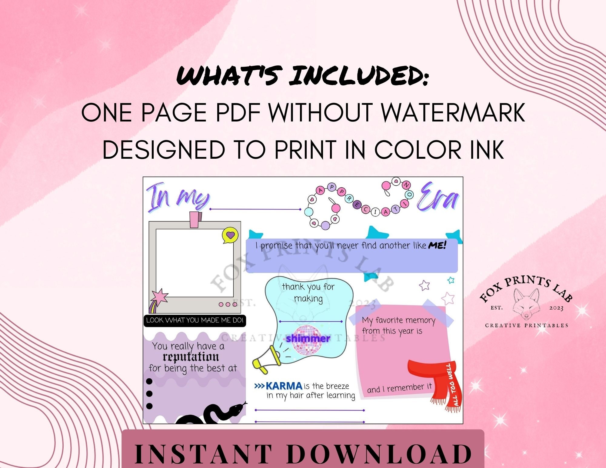 Teacher Appreciation Era Taylor Swift Letter | Printable | Instant ...