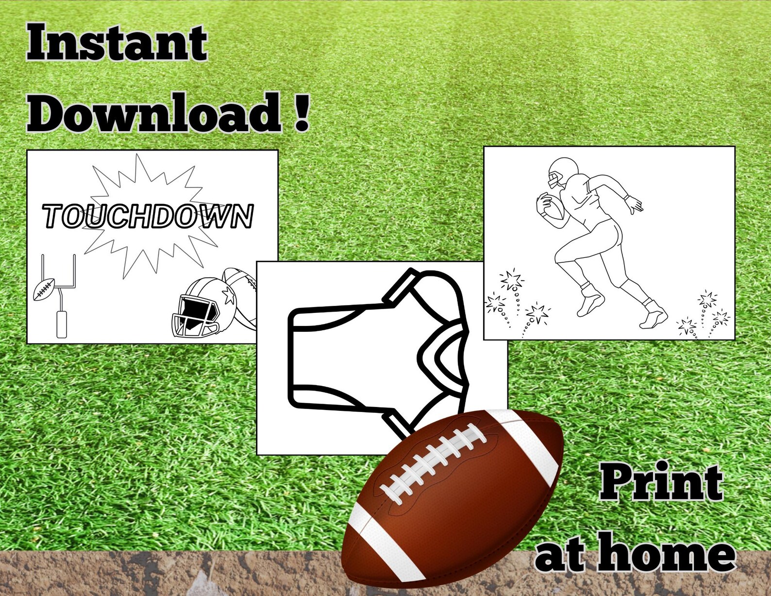 Super Bowl Party | Coloring Pages | INSTANT DOWNLOAD | Printable | Kids ...