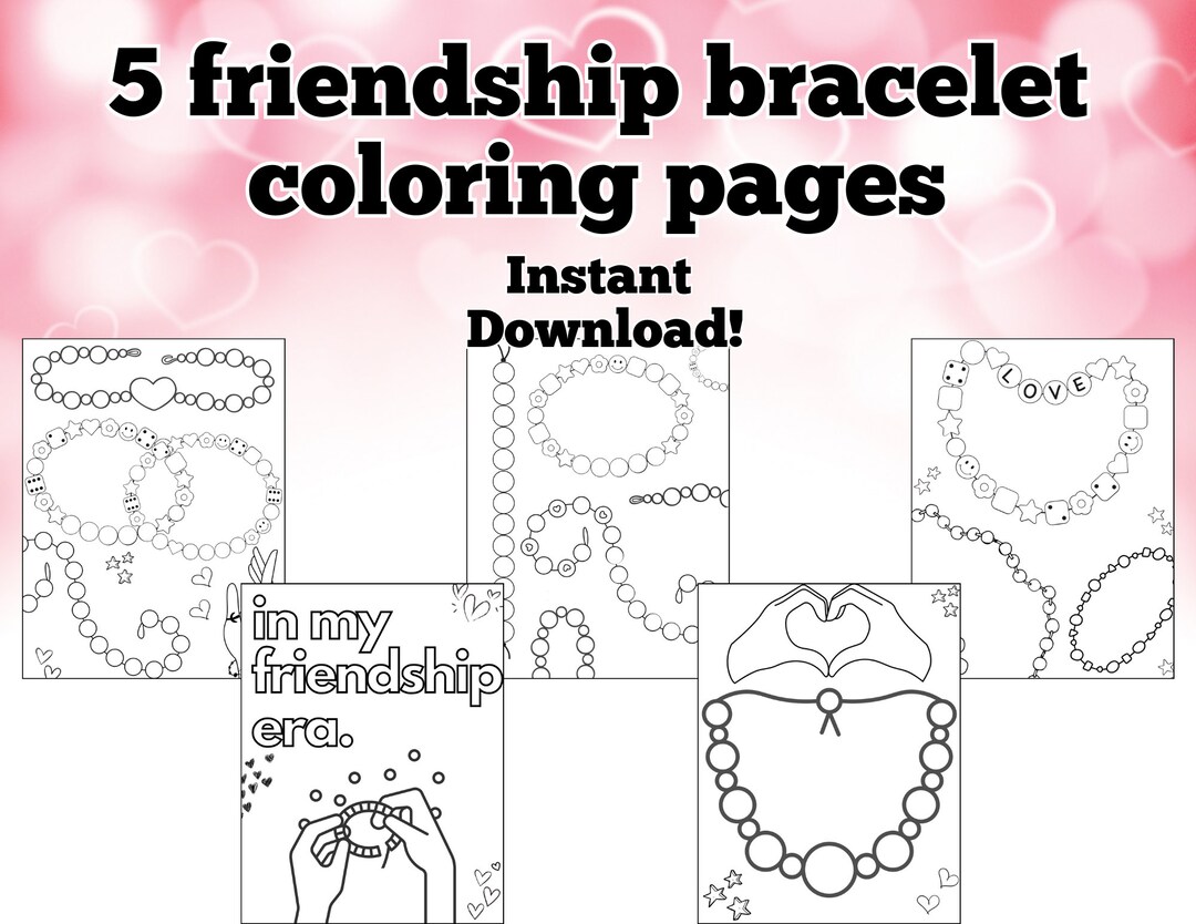 Taylor Swift Friendship Bracelet Eras Coloring Pages | INSTANT DOWNLOAD ...