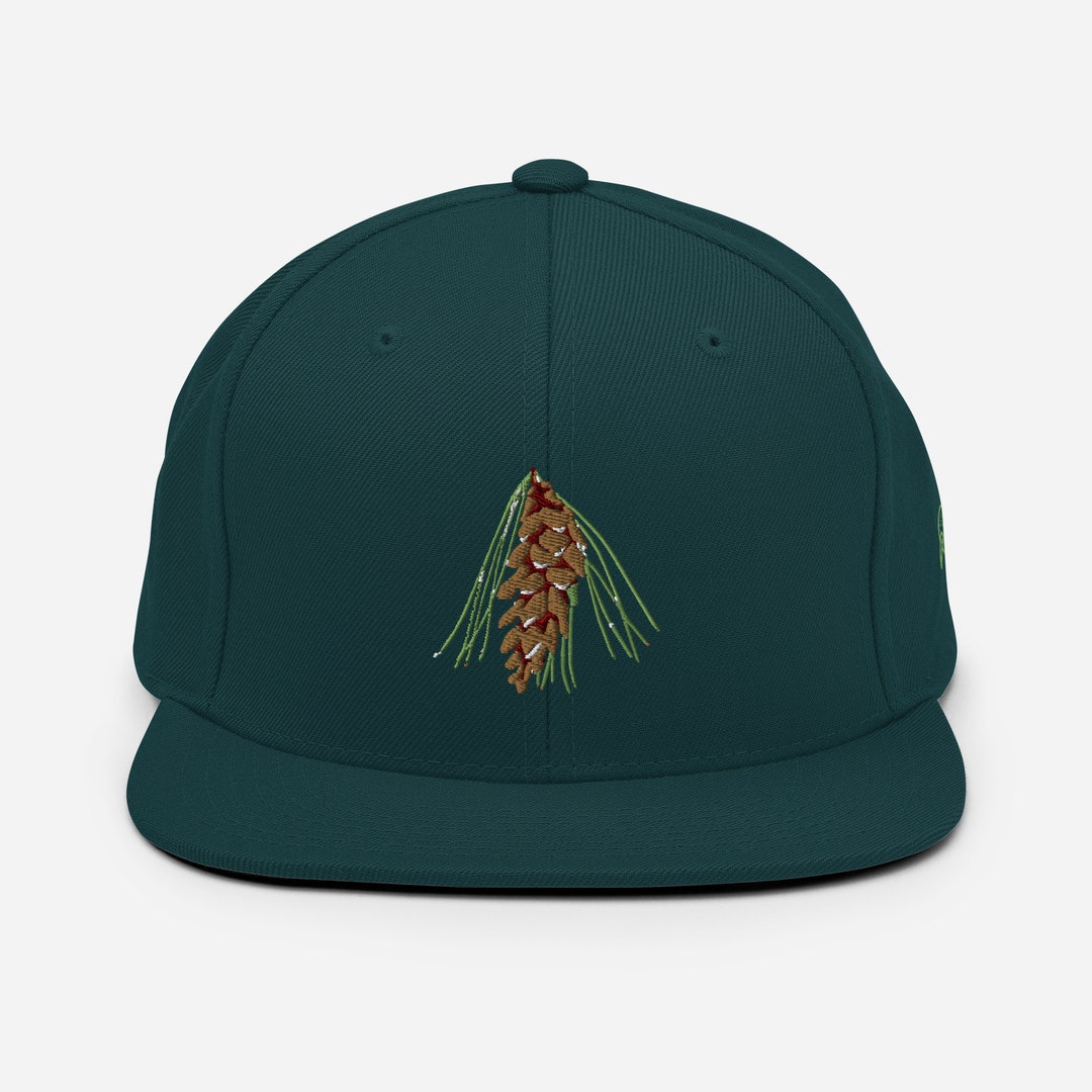 Maine Pinecone State Wild Flower Embroidered Snapback Hat - Etsy