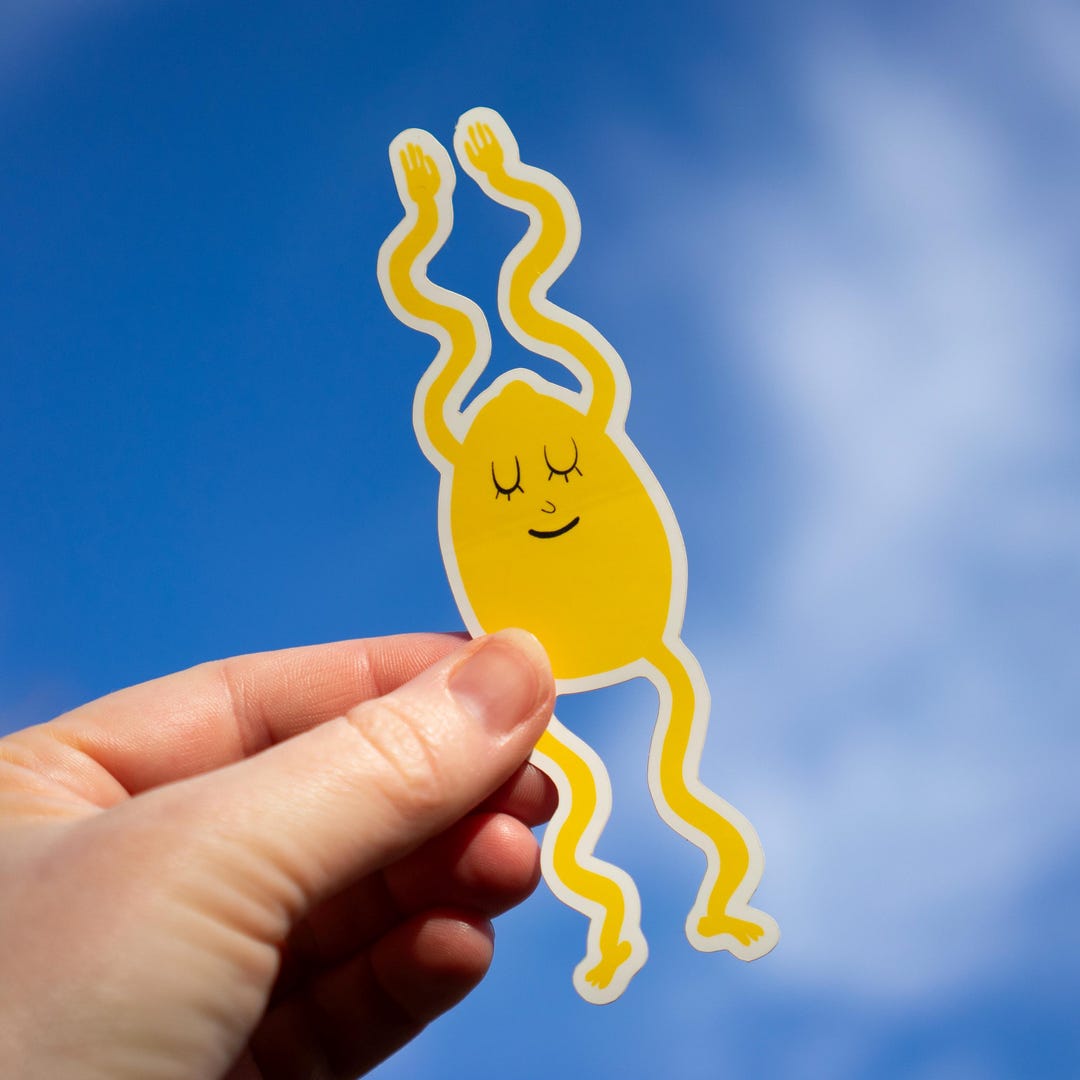 Wavy Lemon Vinyl Sticker - Etsy