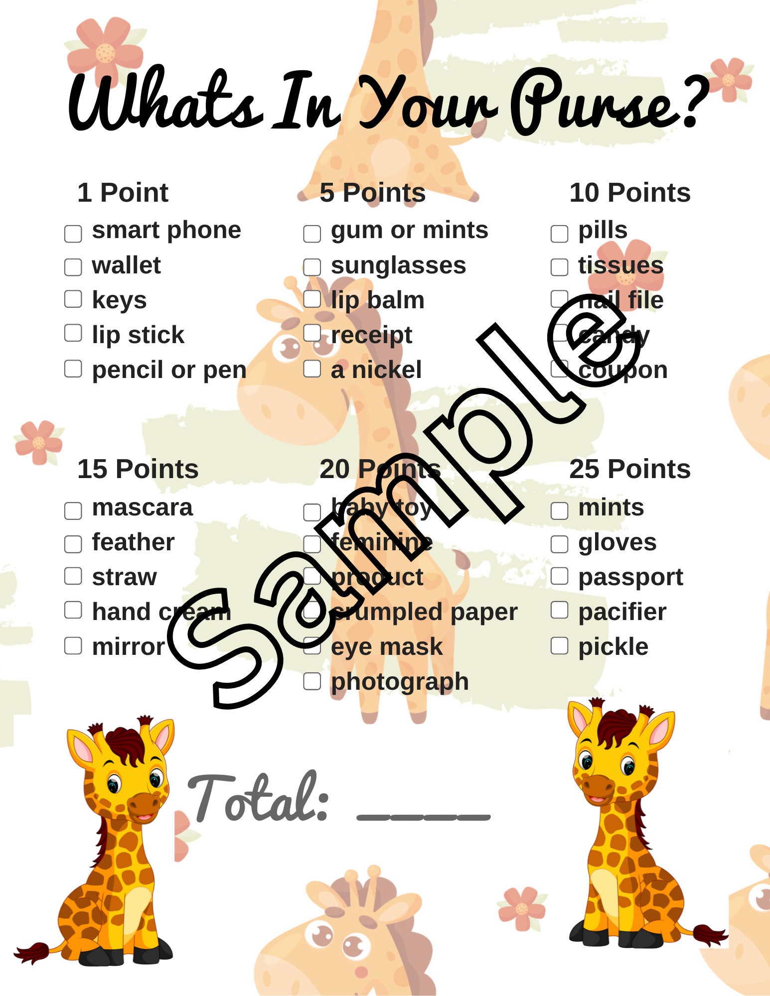 12 Giraffe Printable Baby Shower Games - Etsy