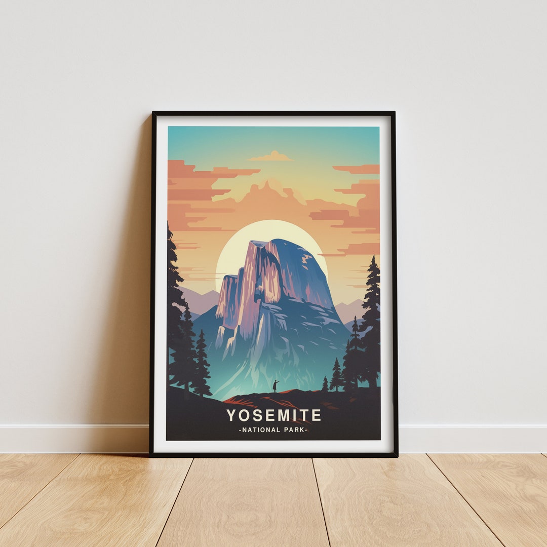 Yosemite Half Dome Poster: National Park Travel Art Print - Etsy UK