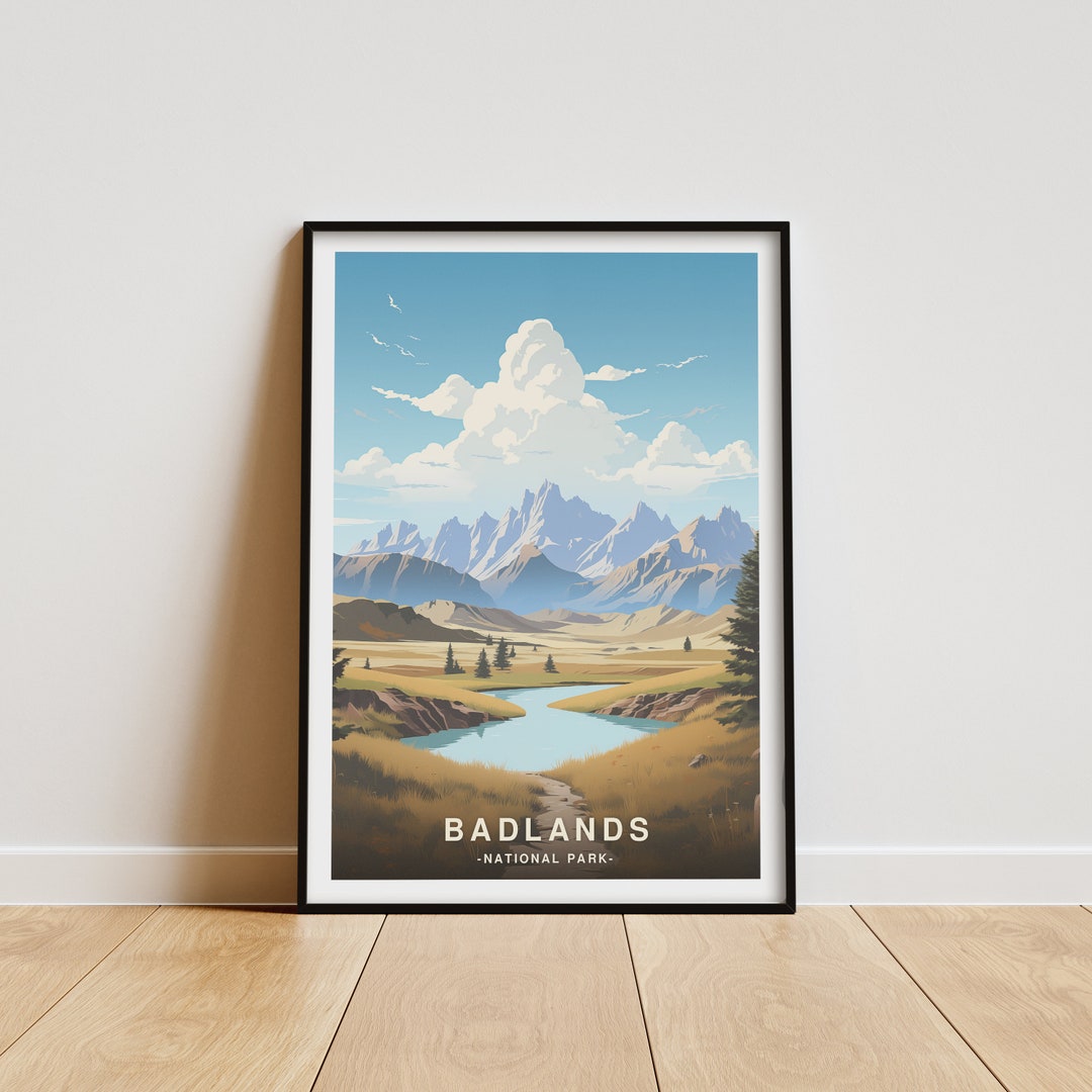 Badlands National Park, National Park Print, Travel Poster, Wall Art ...