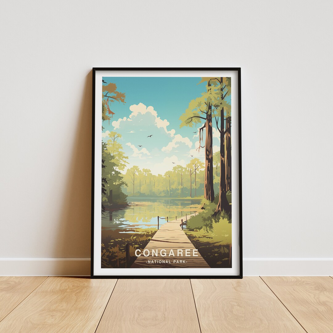Congaree National Park, National Park Print, Travel Poster, Wall Art ...