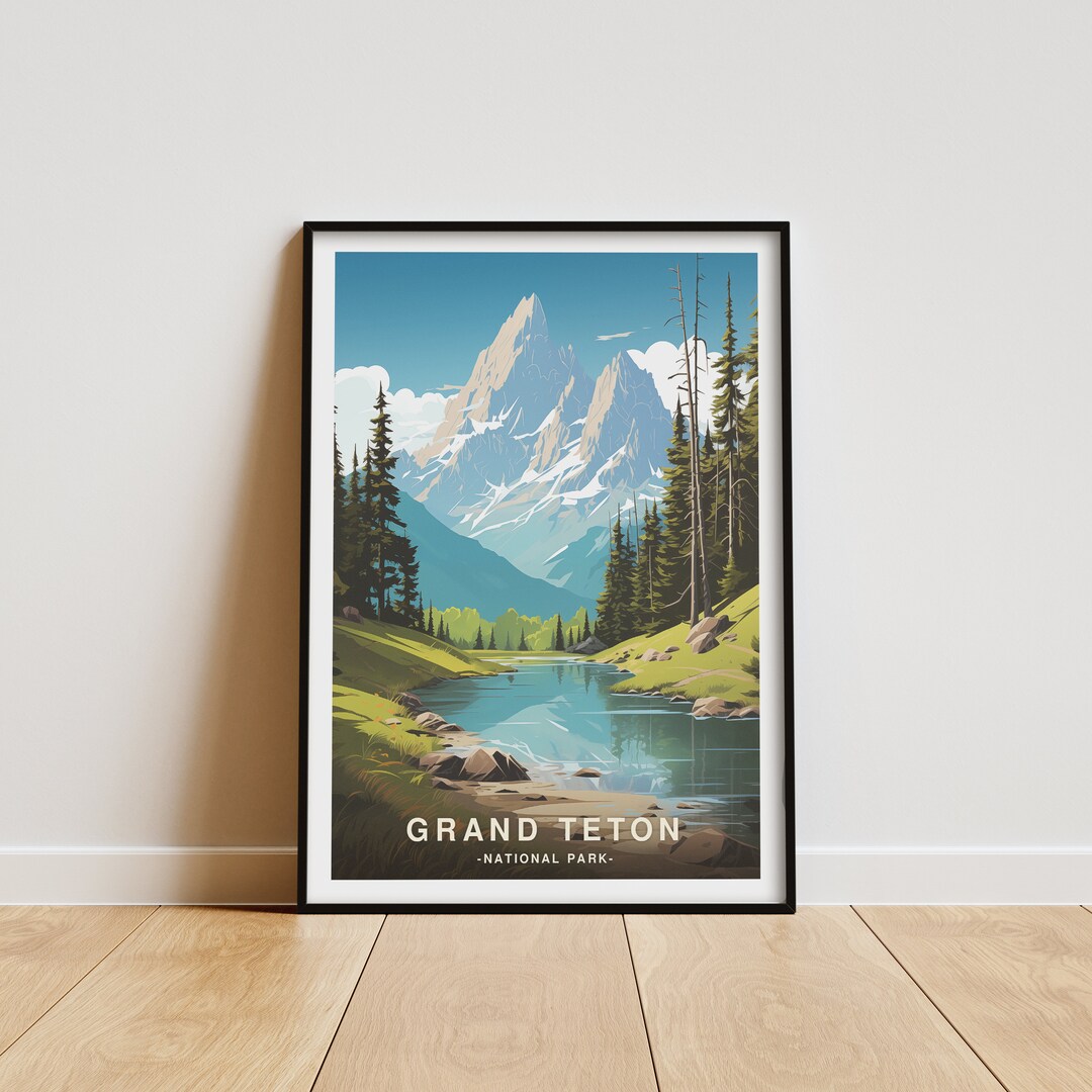 Grand Teton National Park, National Park Print,travel Poster, Wall Art ...