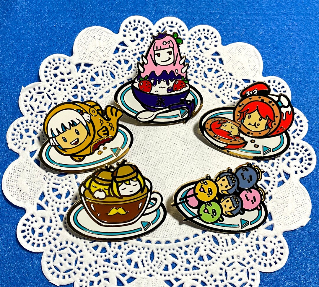 Vtuber EN Gen1 Japanese Cafe Treat Pins - Poppin Dezato - Etsy