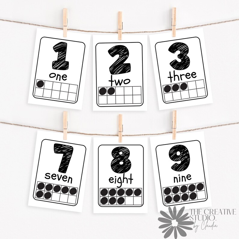 Numbers 0-10. Counting Frame. Flash Card. Poster. Preschool. Pre-k ...