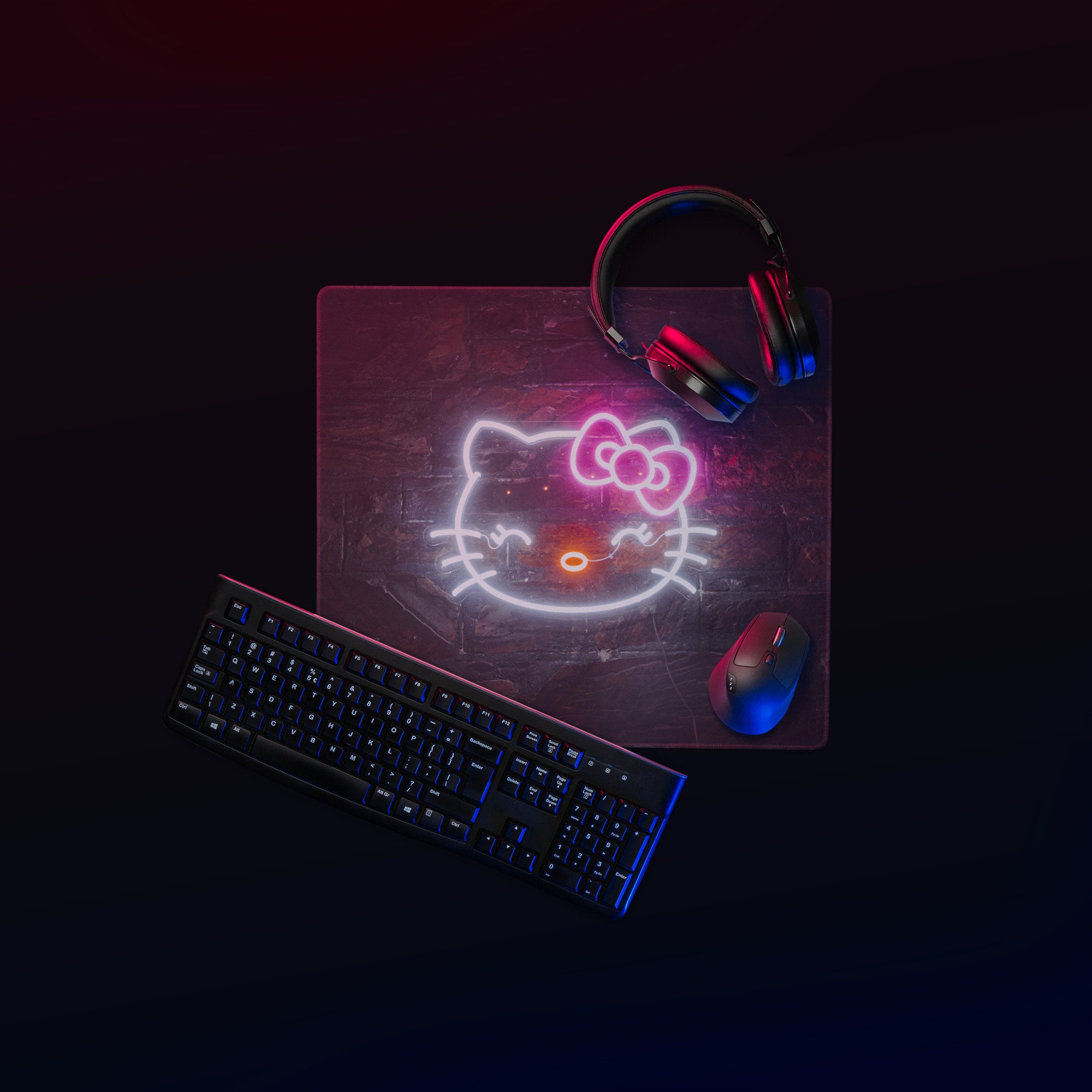 Hd/highquality 8K Hello Kitty Neon Big Anime Gaming Mouse Pad, Mousepad ...