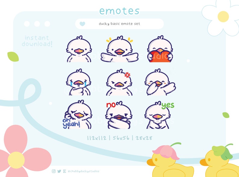 9 Cute Duck Emotes Pack for Twitch & Discord, Duck Emotes, Cute Emotes ...