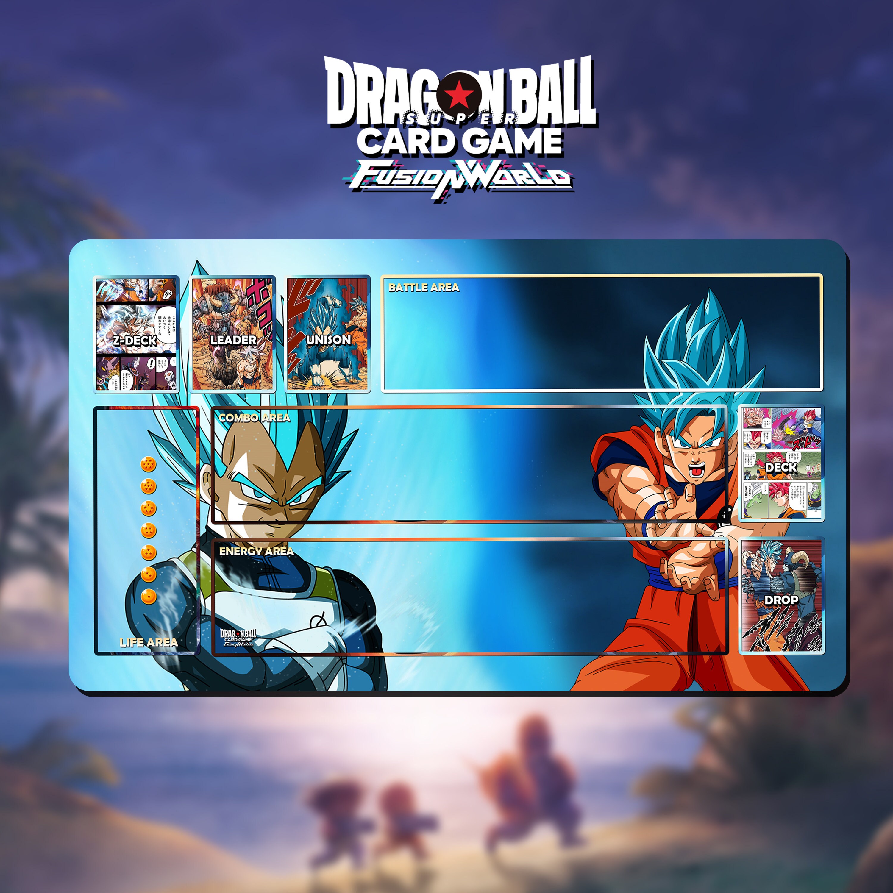 Playmat Vegeta & Goku DBS Card Game Fusion World 600x350mm 30% on the ...