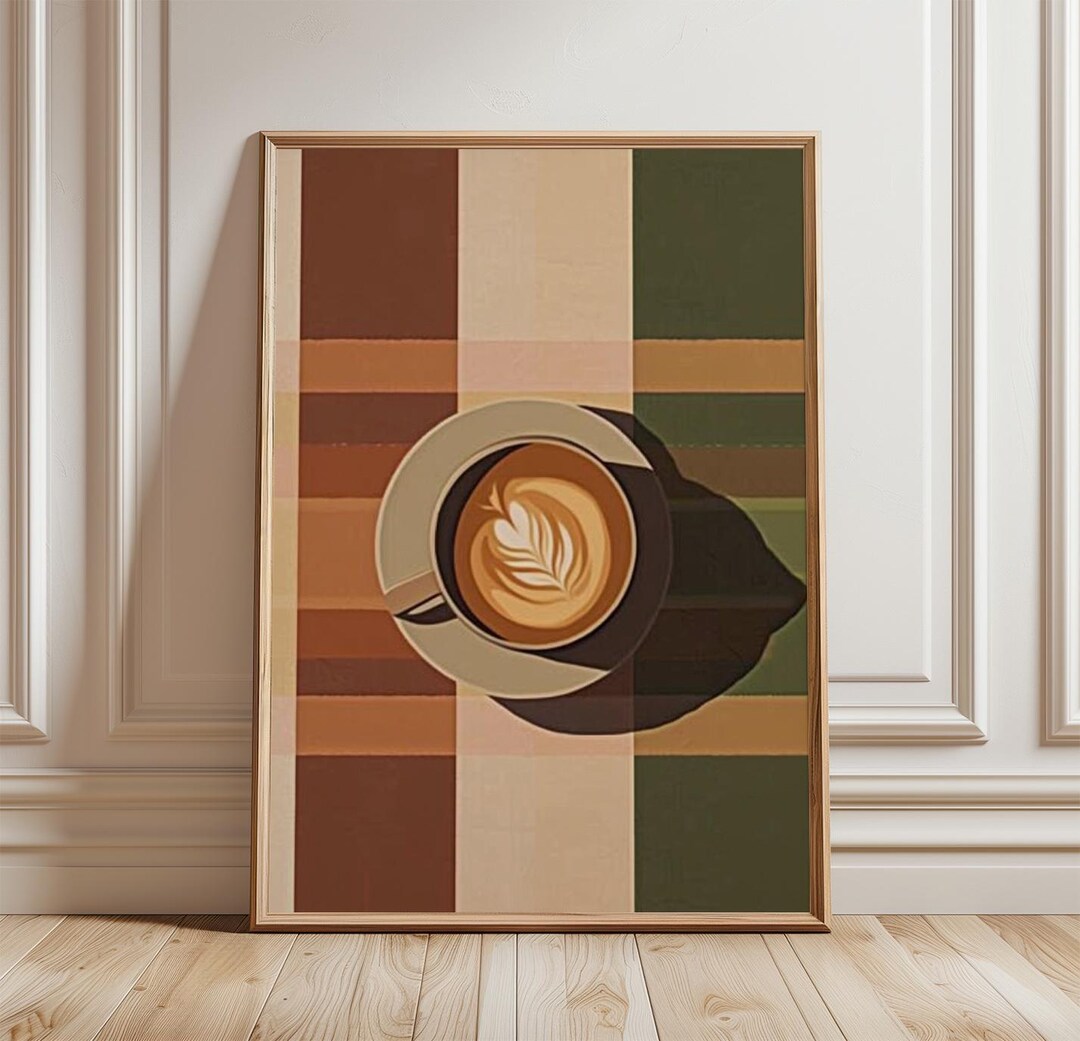 Coffee Cup Poster | Modern Kitchen Wall Art | Latte Coffee Print ...