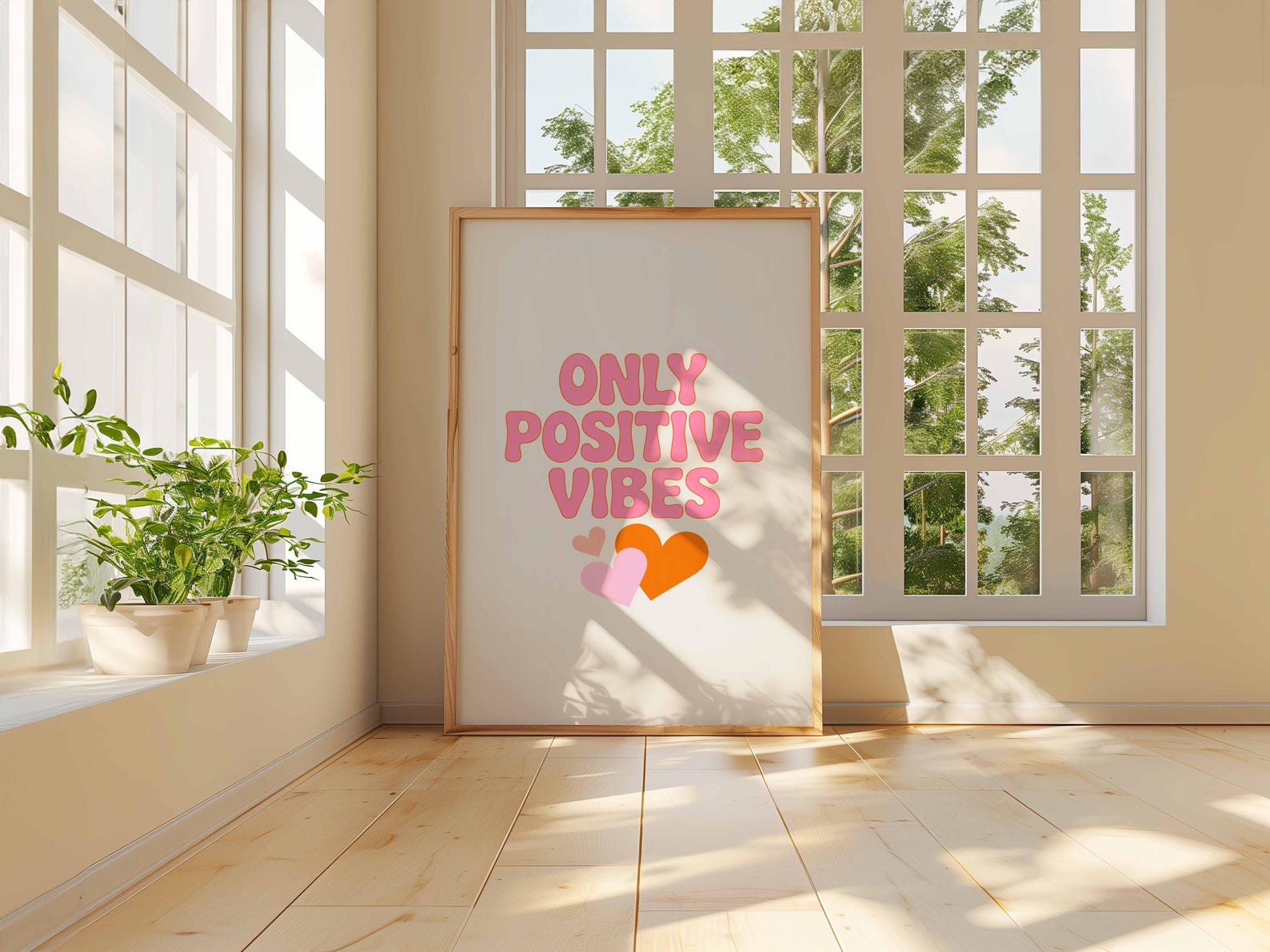 Only Positive Vibes Poster, Motivational Wall Art, Positive Quote Print ...