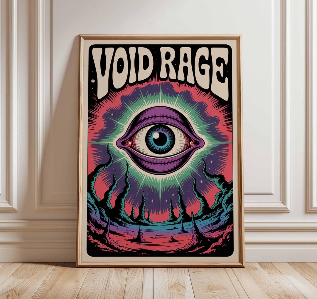 Void Rage Psychedelic Poster, Trippy All Seeing Eye Wall Art Print ...