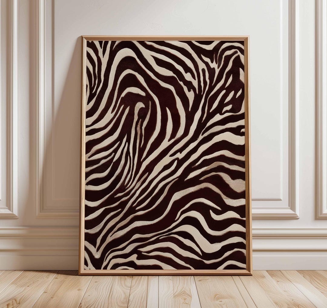 Zebra Print Poster, Modern Animal Pattern Wall Art, Black and White ...