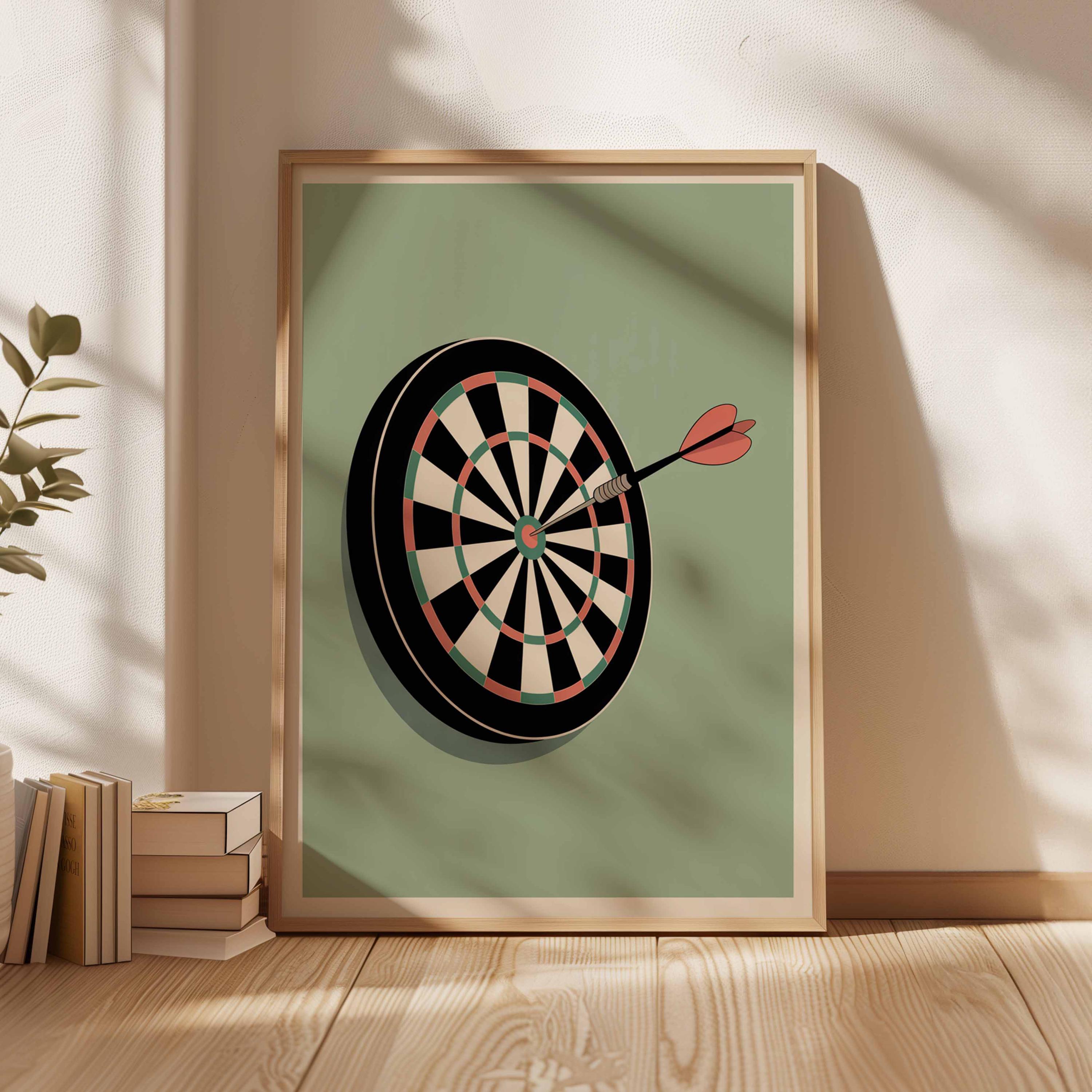 Dartboard Wall Art, Darts Game Poster, Bar Decor Print, Bullseye ...