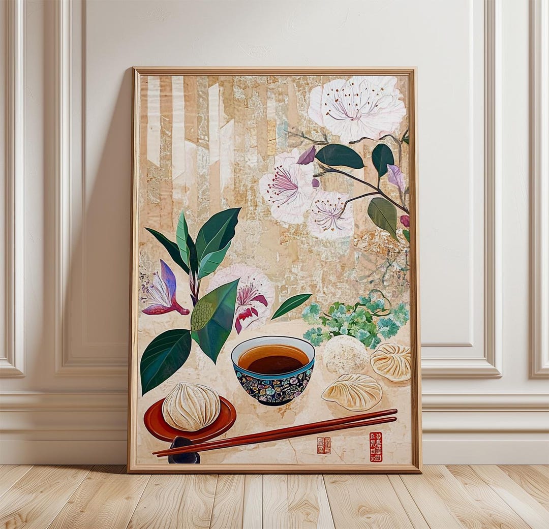 Asian Tea Poster, Dumpling Kitchen Wall Art Print - Etsy UK