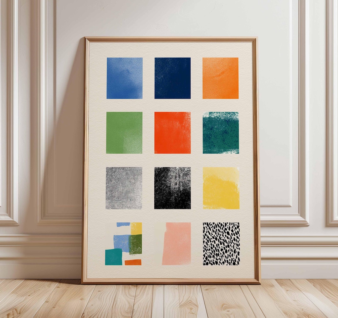 Color Block Poster, Modern Abstract Wall Art Print, Minimalist ...