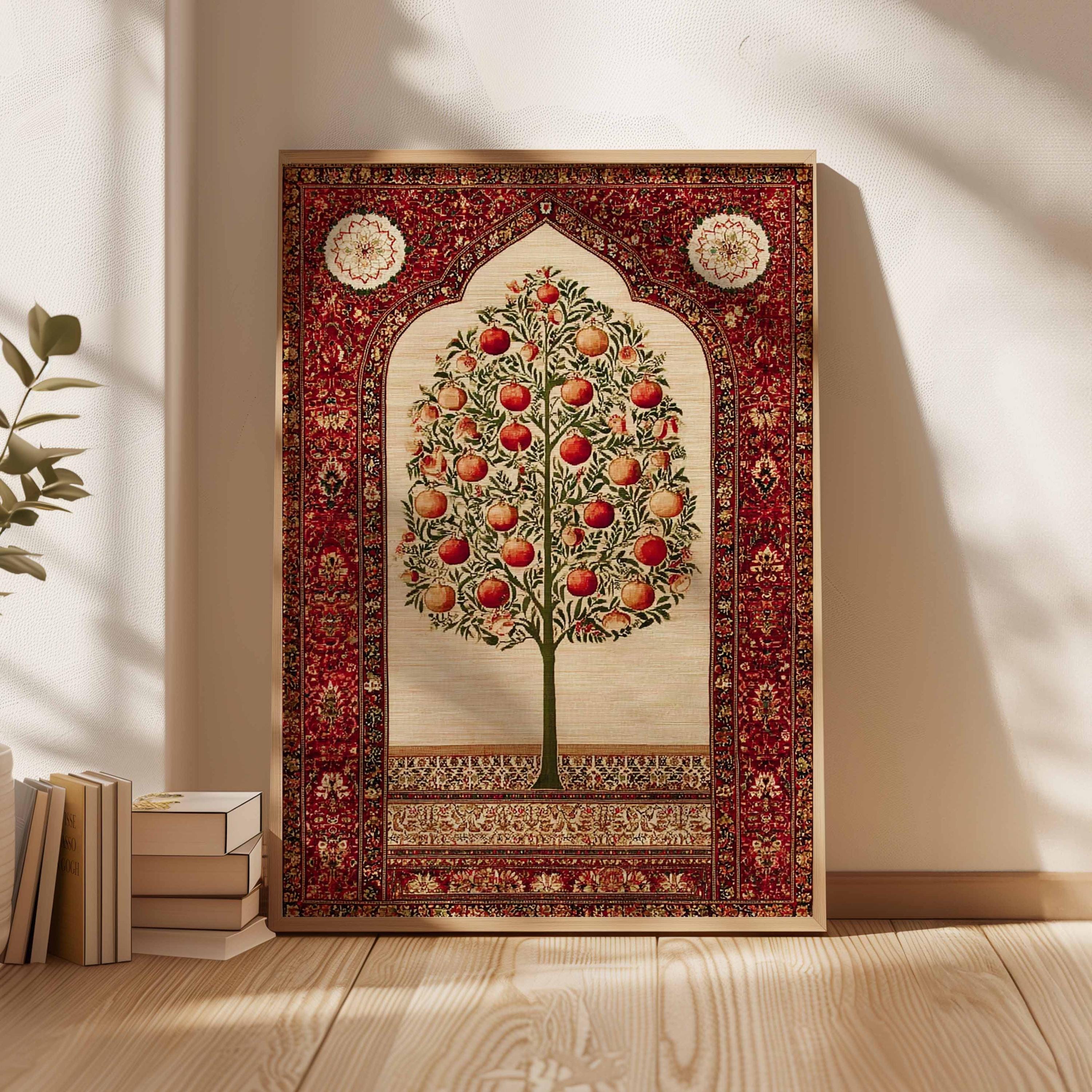 Persian Pomegranate Tree Poster, Middle Eastern Wall Art, Traditional ...