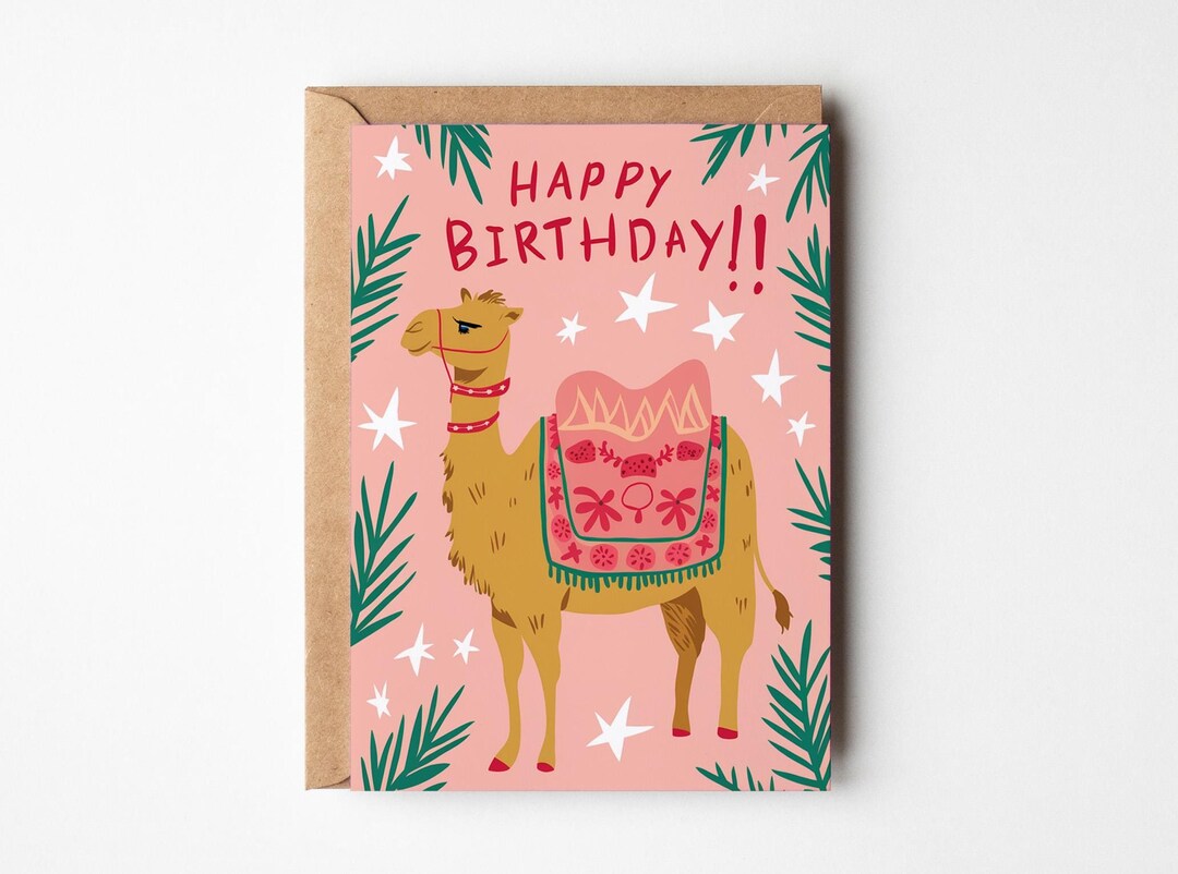 Funny Camel Greetings Card, Camel Birthday Card, Animal Greetings Cards ...