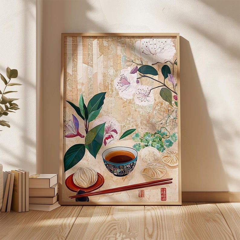 Asian Tea Poster, Dumpling Kitchen Wall Art Print - Etsy UK