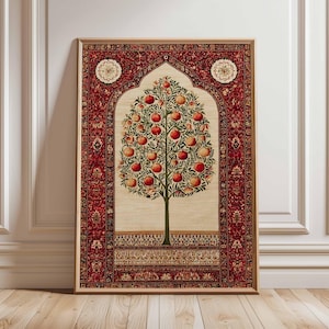 Persian Pomegranate Tree Poster, Middle Eastern Wall Art, Traditional ...