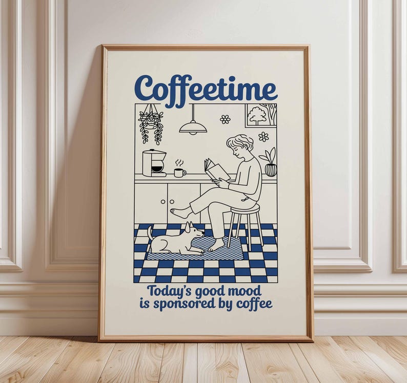 Coffee Wall Art, Kitchen Coffee Poster, Morning Coffee Print, Cozy Cafe ...