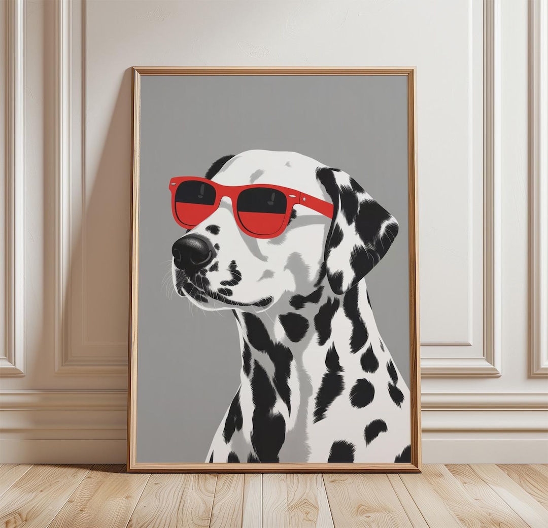 Dalmatian Sunglasses Poster | Cool Dog Wall Art | Modern Animal Print ...
