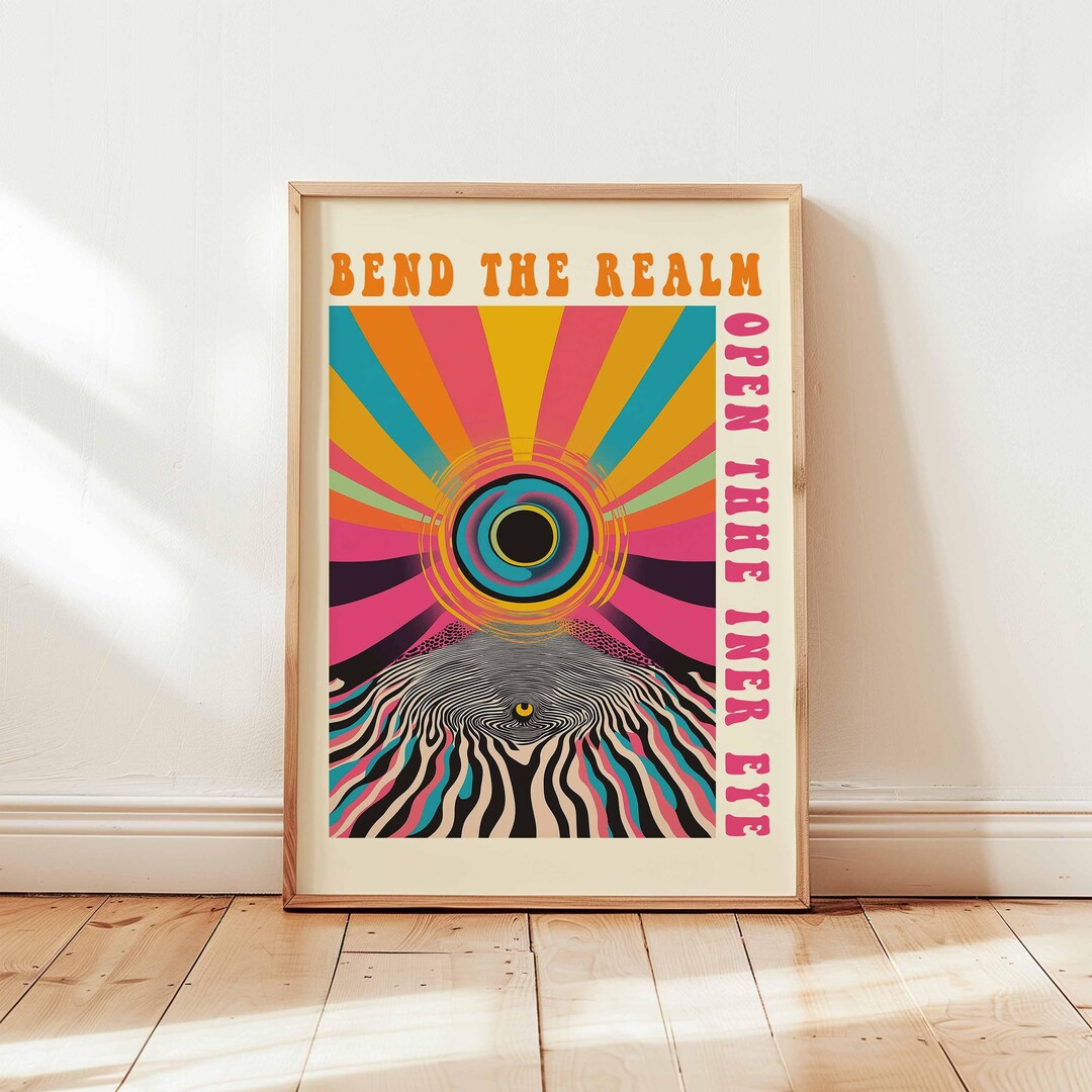 Psychedelic Eye Poster, Bend the Realm Wall Art, Open the Inner Eye ...