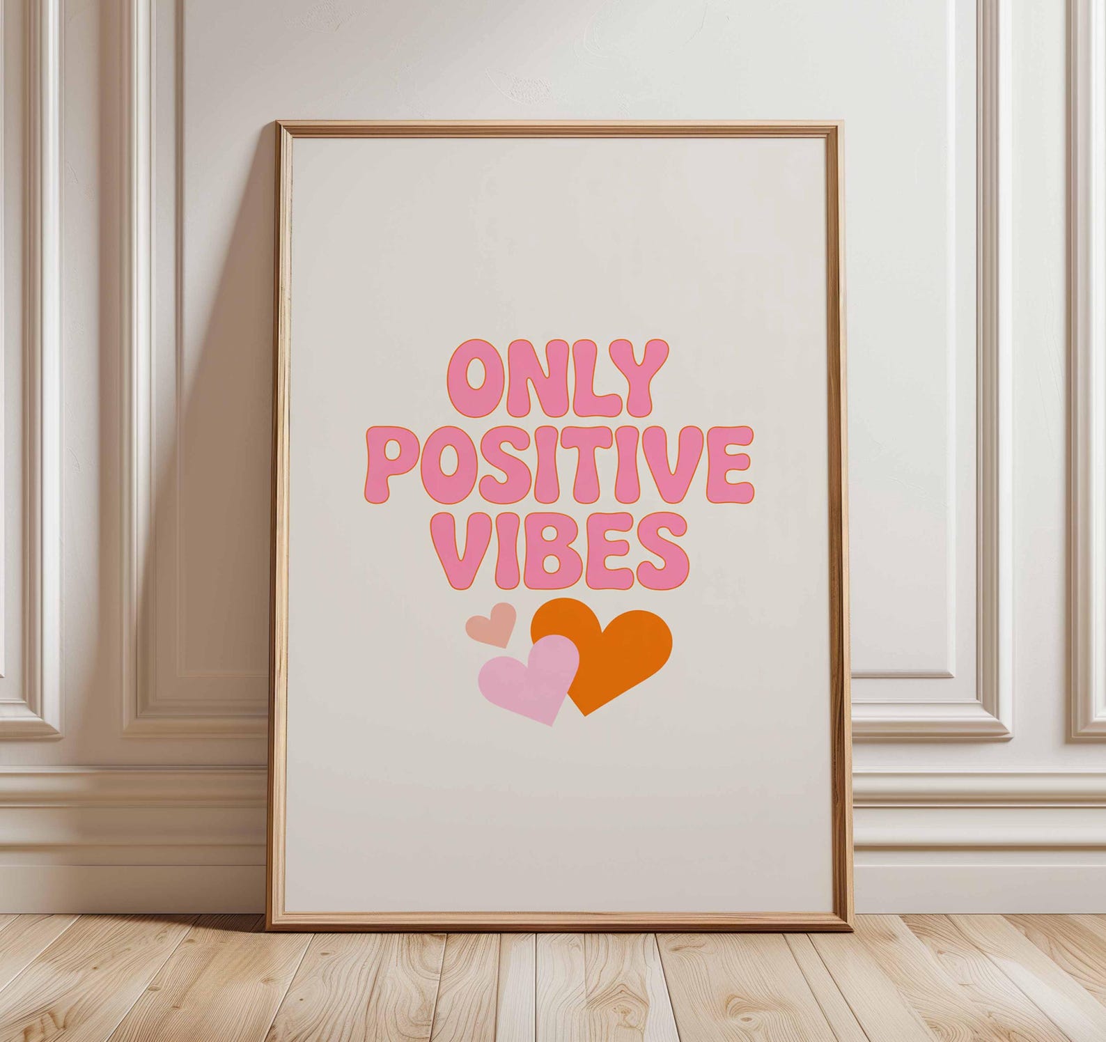 Only Positive Vibes Poster, Motivational Wall Art, Positive Quote Print ...